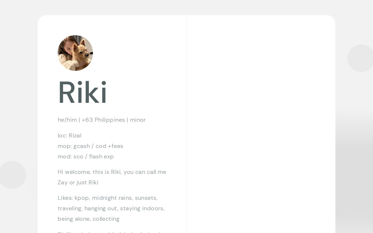 Riki’s bns/stan card